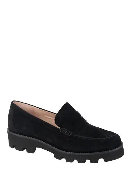 PATRICIA GREEN Vince Lug Sole Penny Loafer - Black