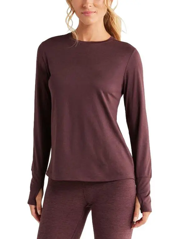 Zella Long Sleeve T-shirt - Burgundy Fudge
