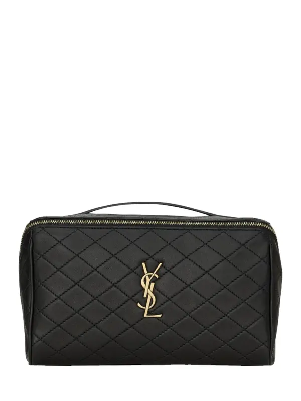 Saint Laurent Gaby Quilted Vanity Case - Black