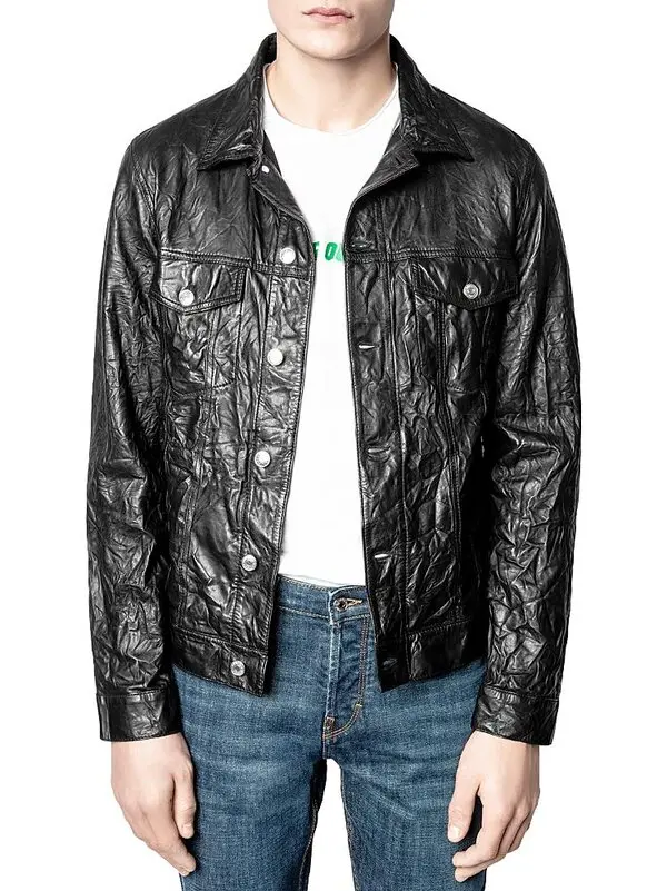 Zadig&Voltaire Crinkle Leather Jacket - Noir