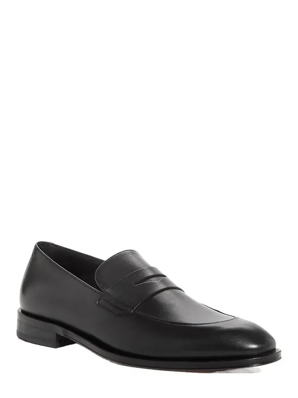 BOSS Derrek Apron Toe Penny Loafers - Black