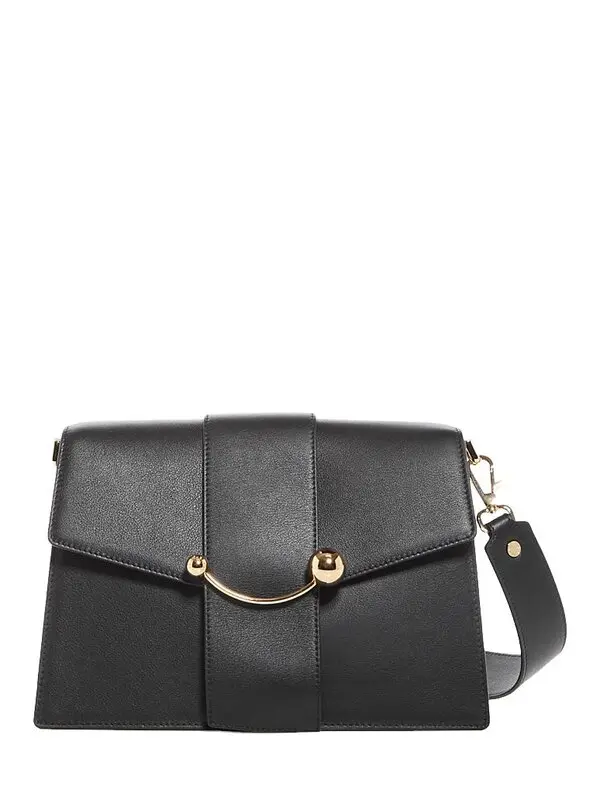 Strathberry Crescent Leather Shoulder Bag - Black