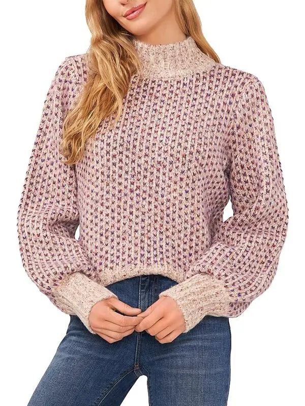 CECE DUPRAZ Knit Mock Neck Sweater - Cereal