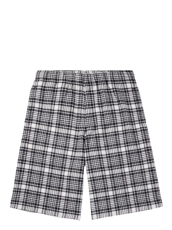 ZEGNA X THE ELDER STATESMAN Straight-leg Checked Wool And Cashmere-blend Shorts - Blue