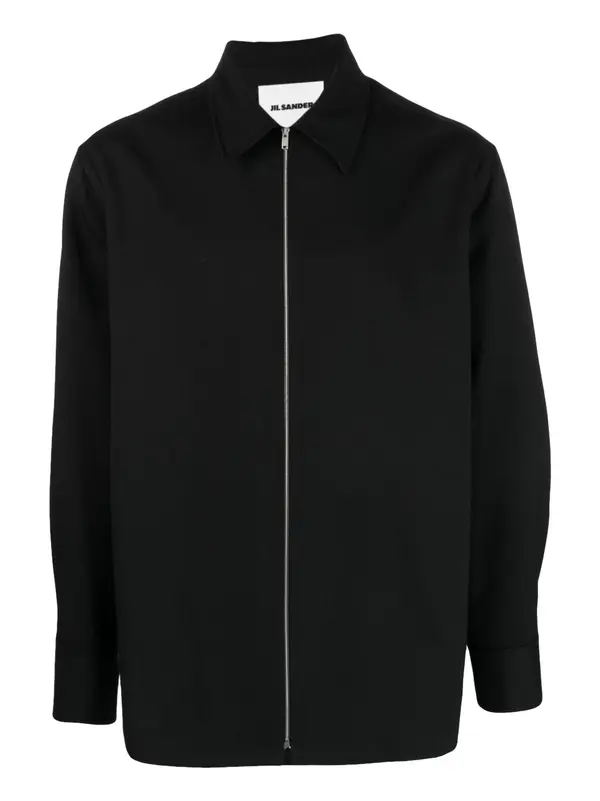 JIL SANDER Classic-collar Shirt Jacket - Black