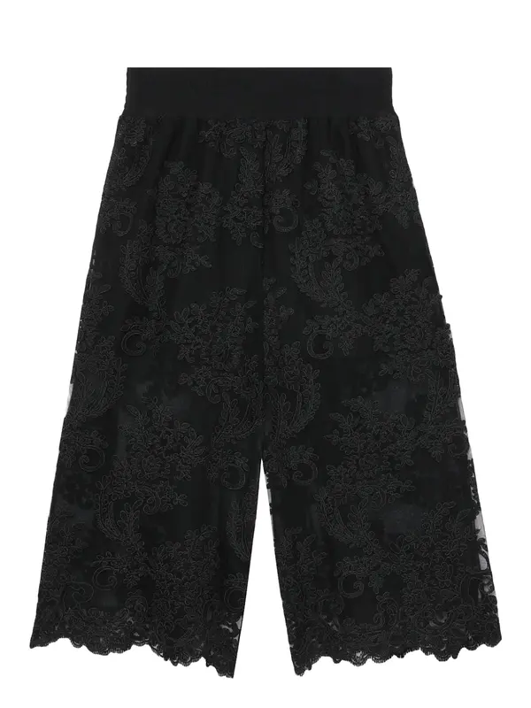 Simone Rocha Floral Lace Shorts - Black