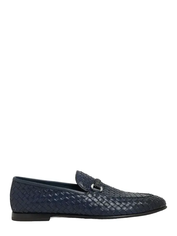 BARRETT Interwoven Leather Loafers - Blue