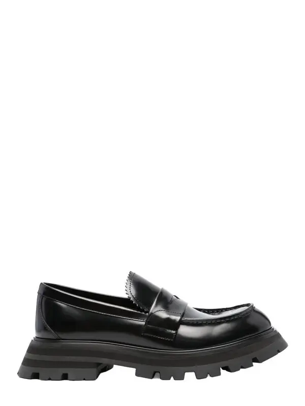 Alexander McQueen Lug Sole Penny Loafers - Black