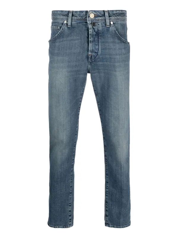 Jacob Cohen Scott Low-rise Tapered Jeans - Blue