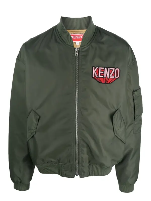 Kenzo Logo-patch Bomber Jacket - Green