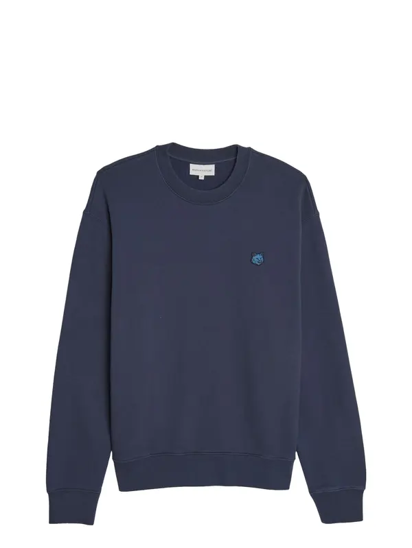 Maison Kitsuné Chillax Fox-motif Cotton Sweatshirt - Blue