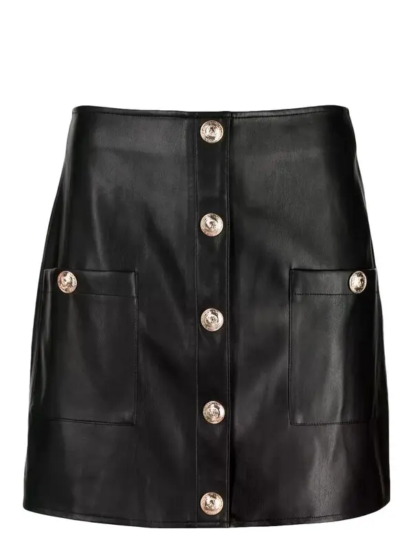 L'Agence Patent A-line Mini Skirt - Black