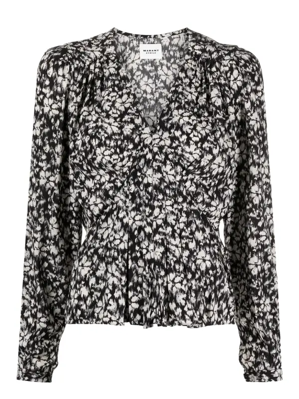 MARANT ETOILE Eddy Floral-print Blouse - Black