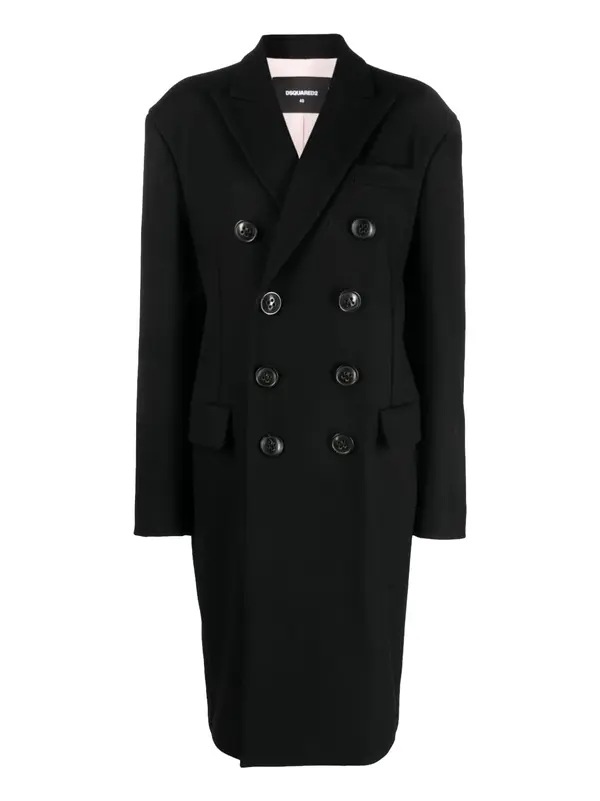 Dsquared2 Double-breasted Coat - Black