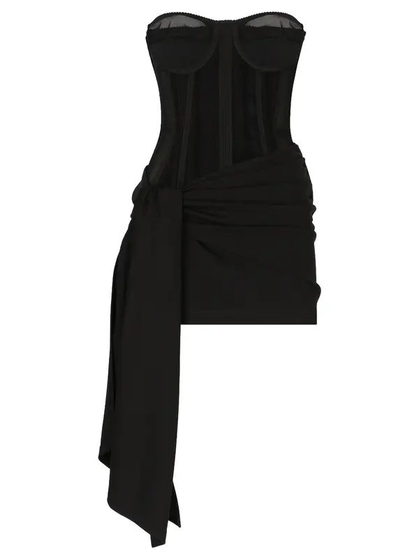 Dolce & Gabbana Draped Bustier Minidress - Black
