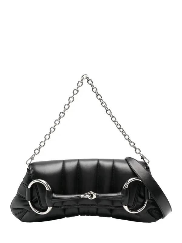 Gucci Horsebit Chain Shoulder Bag - Black