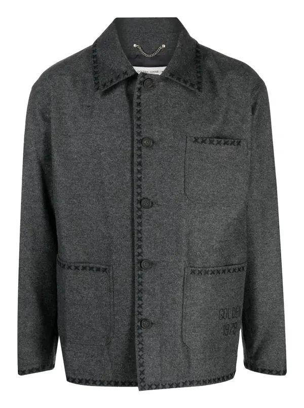 Golden Goose Embroidered Wool Jacket - Grey
