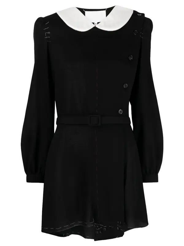 MAISON MARGIELA Peter Pan-collar Wool Minidress - Black