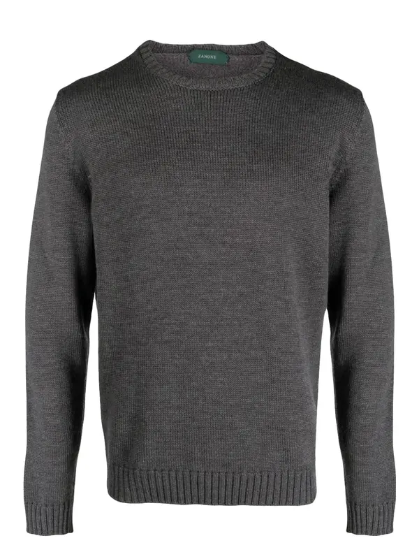 ZANONE Ribbed Virgin Wool Jumper - Grey