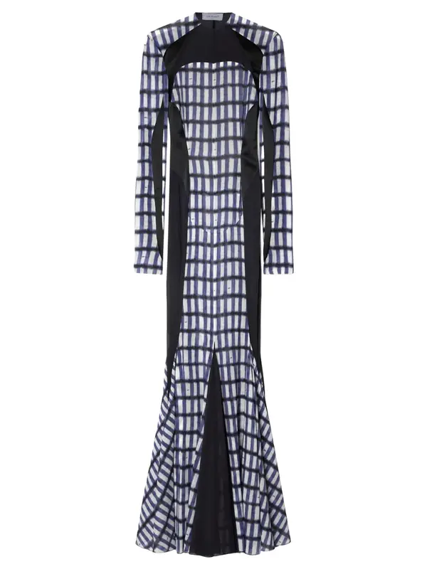 Off-White Geometric-print Maxi Dress - Blue