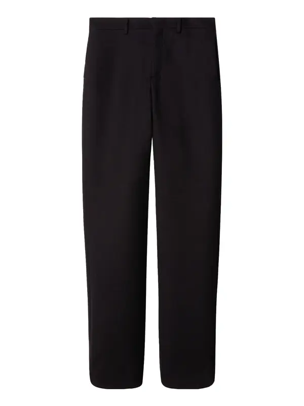 Off-White Virgin Wool Straight-leg Trousers - Black