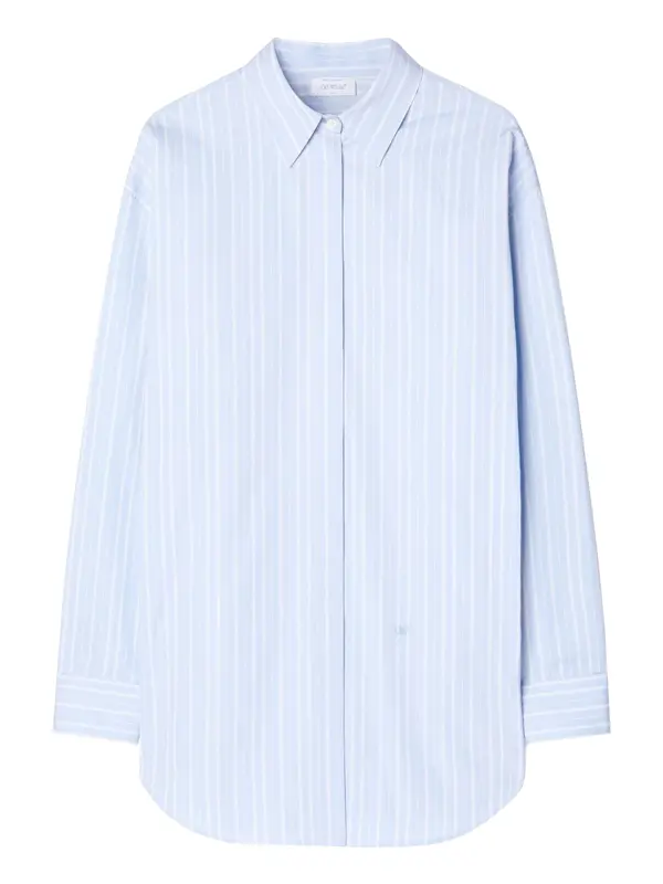 Off-White Pinstriped Poplin Shirt - Blue