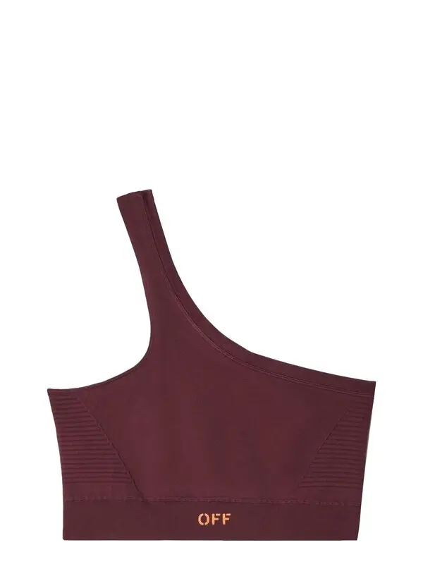 Off-White Off Stamp One-shoulder Sports Bra - Red