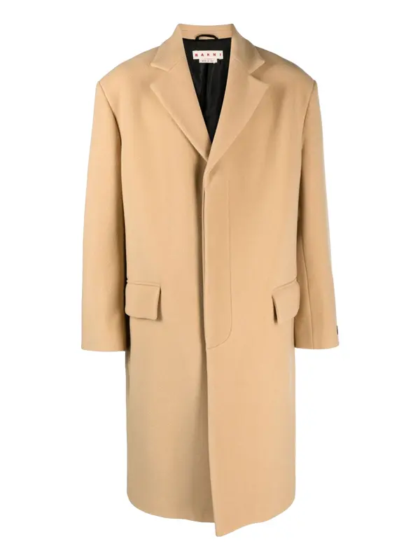 Marni Notched-lapels Single-breasted Coat - Neutrals