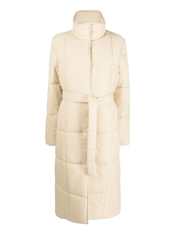 DESTREE Tracey Belted Padded Coat - Neutrals
