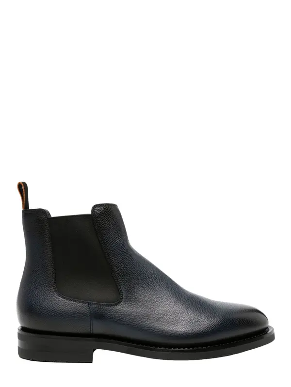 Santoni Leather Chelsea Boots - Blue