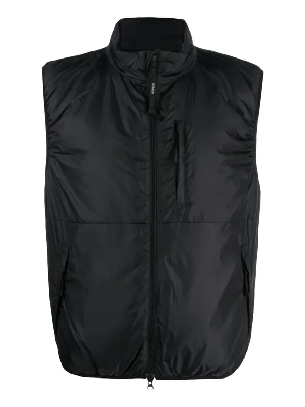 Aspesi Padded High-neck Gilet - Black