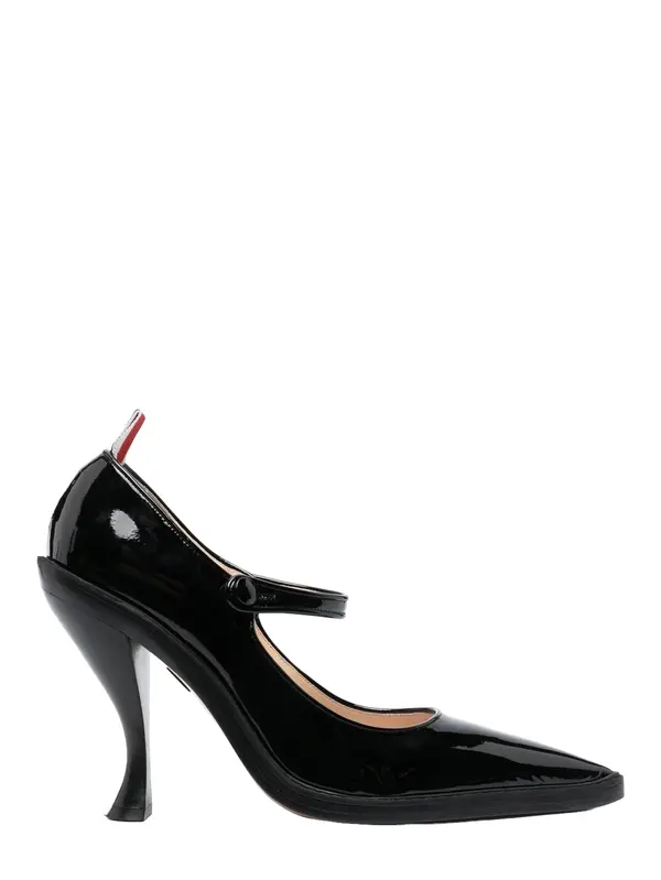 Thom Browne Cross-strap Mary Jane Patent Pumps - Black