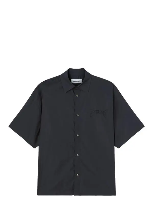 AMBUSH Logo-patch Cotton Shirt - Black