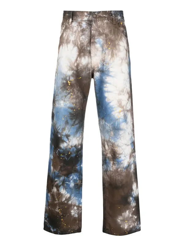 DARKPARK Abstract-pattern Straight-leg Jeans - Brown