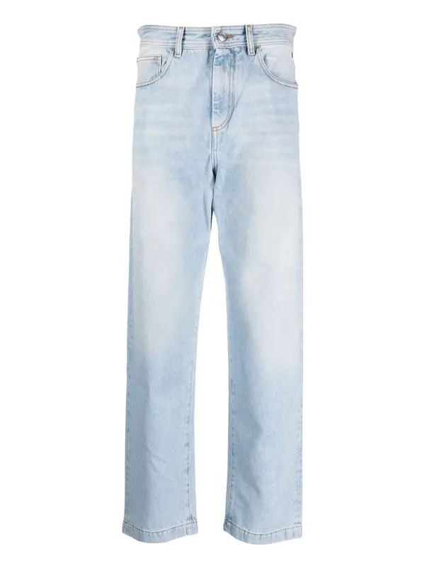 Gcds Graffiti Wide-leg Jeans - Blue