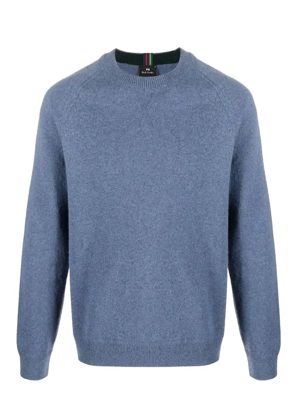Paul Smith Mélange-effect Merino Wool Jumper - Blue
