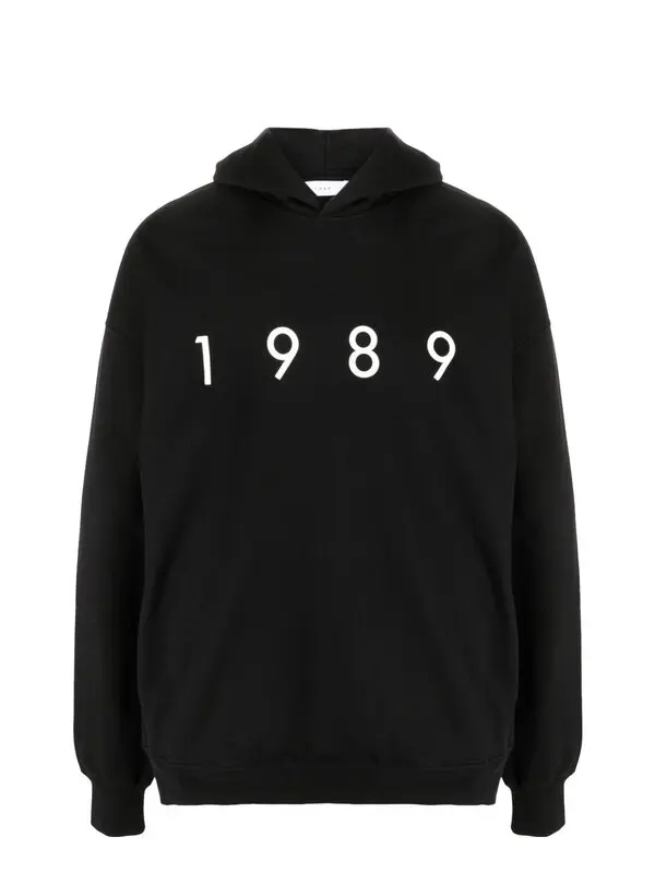 1989 STUDIO Logo-print Cotton Hoodie - Black