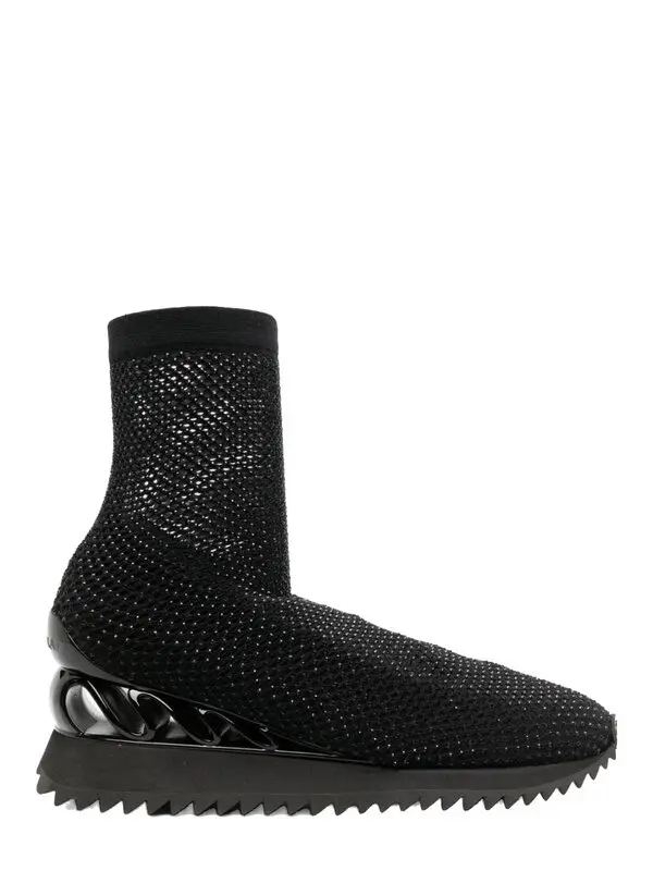 LE SILLA Gilda Crystal-embellished High-top Sneakers - Black