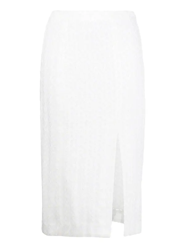 Missoni Zigzag-woven Below-knee Skirt - White