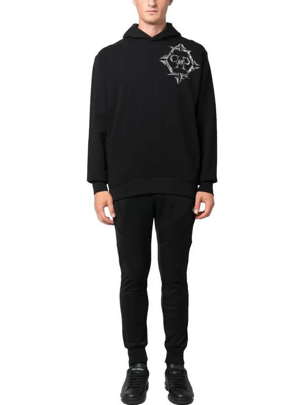 Philipp Plein Rhinestone-embellished Hoodie - Black