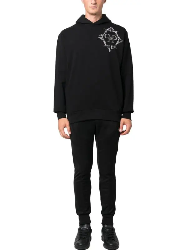 Philipp Plein Rhinestone-embellished Hoodie - Black