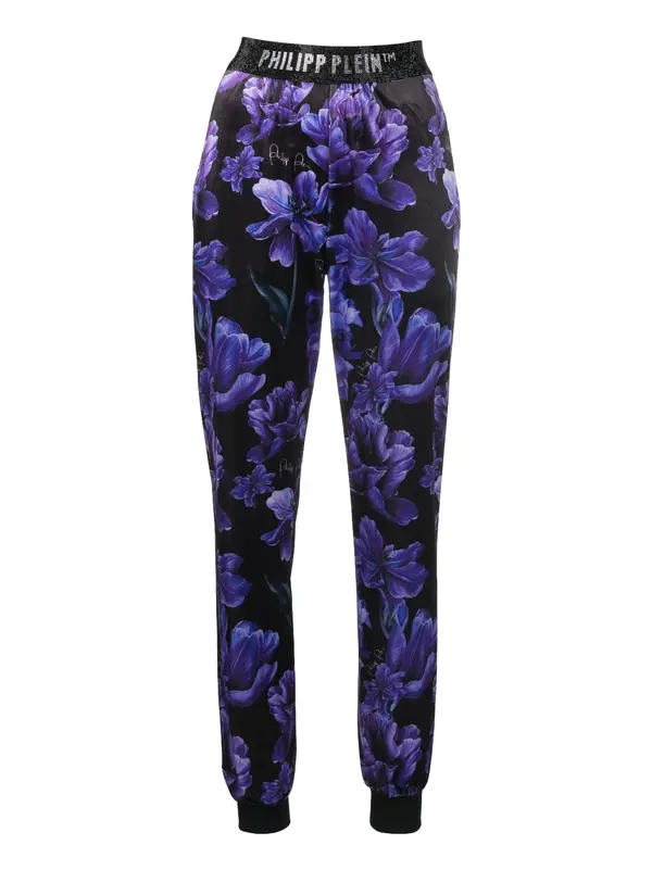 Philipp Plein Floral-print Track Pants - Black