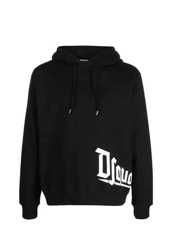 Dsquared2 Logo-print Cotton Hoodie - Black