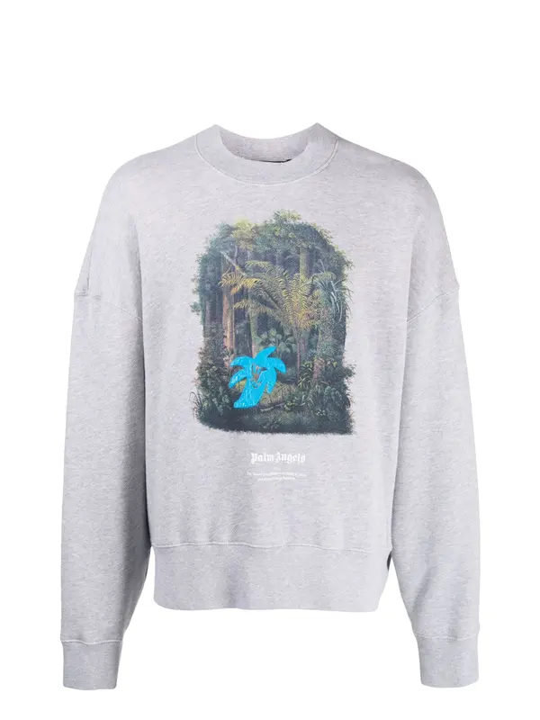 Palm Angels Graphic-print Sweatshirt - Grey