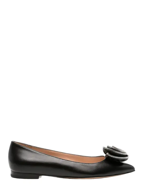 GIANVITO ROSSI Karina 05 Leather Ballerinas - Black
