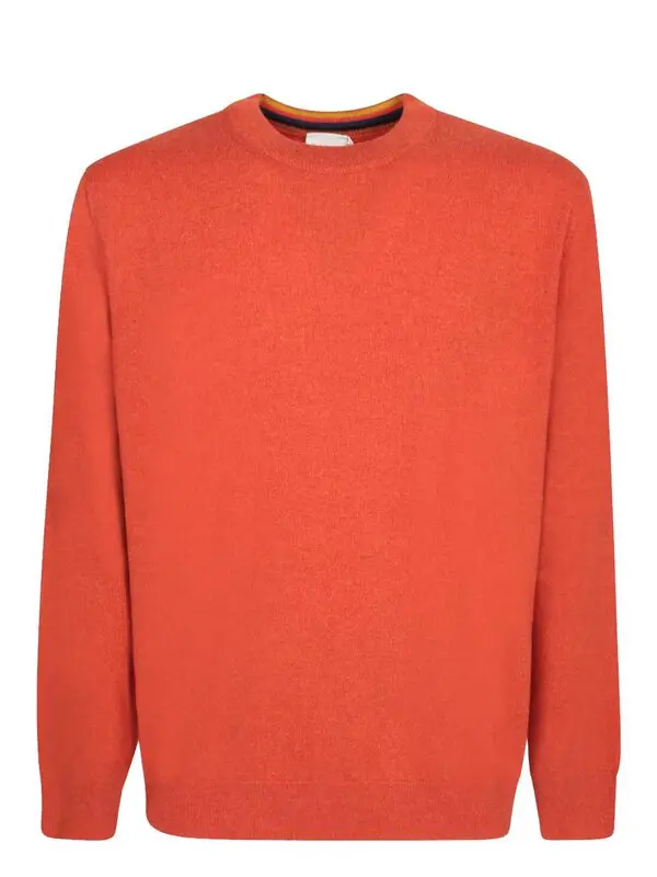 Paul Smith Long Sleeve Cashmere Crew Neck Sweater - Orange