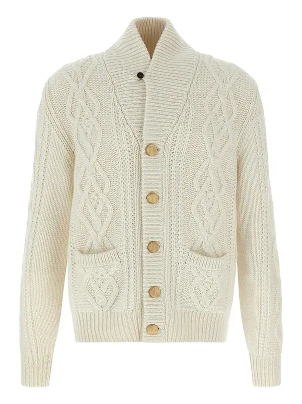 Brunello Cucinelli Cashmere Knit Cardigan - White