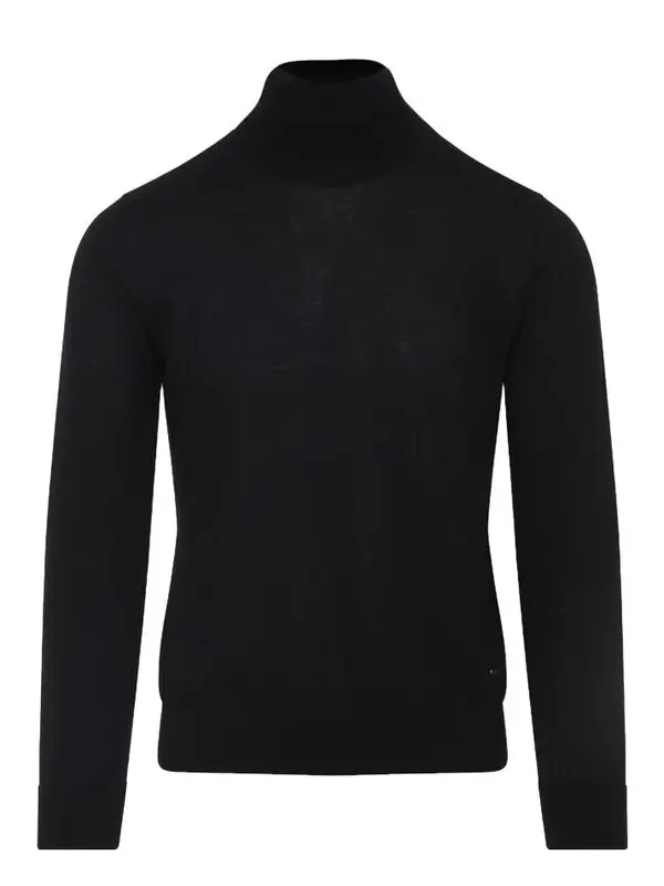Brioni Cashmere And Silk Turtleneck Sweater - Black