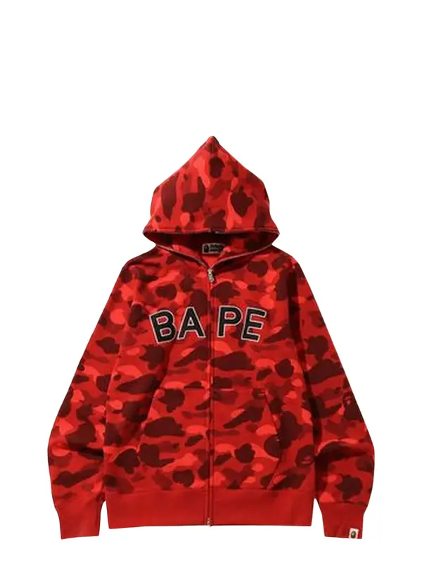 BAPE Color Camo Full Zip Hoodie - Red