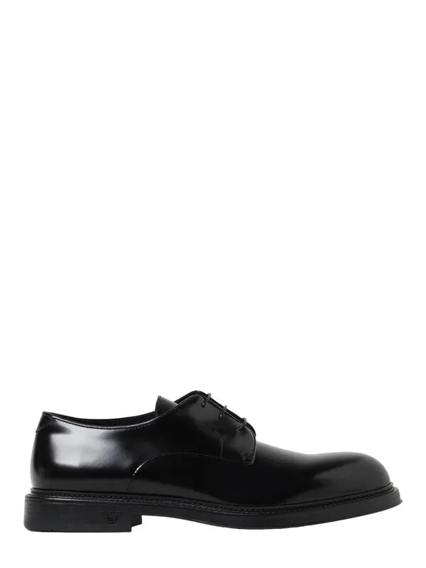 Emporio Armani Brushed Leather Derby - Black